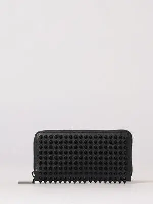 CHRISTIAN LOUBOUTIN M Panettone Calf Empire Spikes Wallet - Black