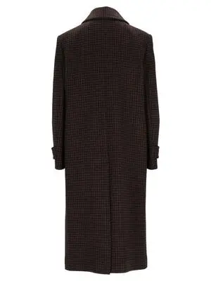 Tagliatore Bethany Virgin Wool Houndstooth Coat - Brown