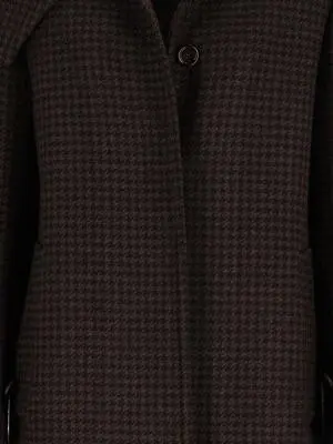 Tagliatore Bethany Virgin Wool Houndstooth Coat - Brown