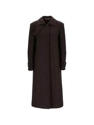 Tagliatore Bethany Virgin Wool Houndstooth Coat - Brown