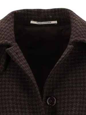 Tagliatore Bethany Virgin Wool Houndstooth Coat - Brown