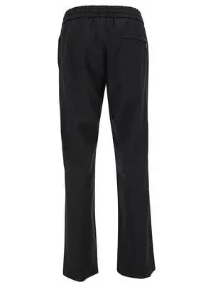 Dolce & Gabbana Black Sweatpants With Drawstring In Wool Blend