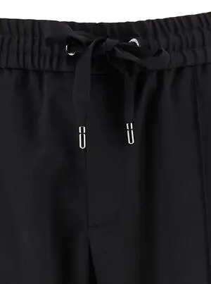 Dolce & Gabbana Black Sweatpants With Drawstring In Wool Blend