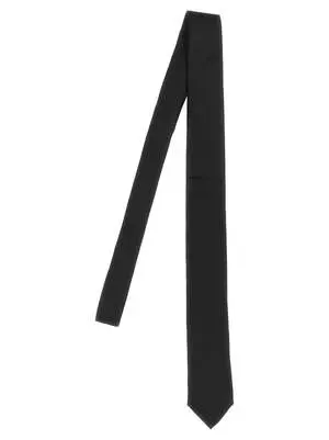 Dolce & Gabbana Jacquard Logo Tie - Black