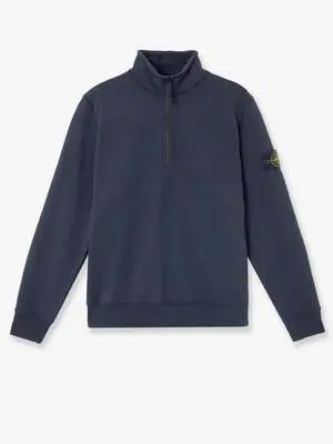 Stone Island Cotton Sweatshirt With Side Logo Patch