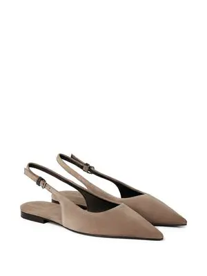 Brunello Cucinelli Leather Slingback Ballets