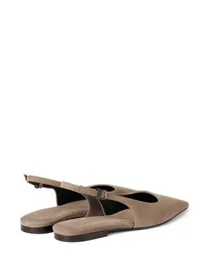 Brunello Cucinelli Leather Slingback Ballets