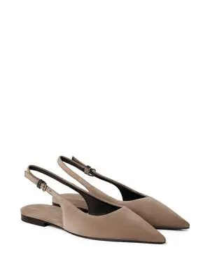 Brunello Cucinelli Suede Point Toe Slingback Ballets - Multicolor