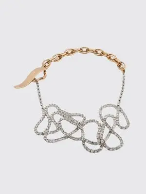 Max Mara Metal Necklace With Crystals - Silver