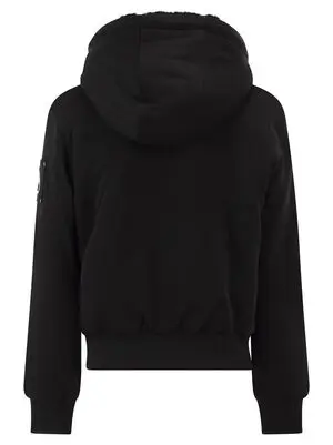 Moose Knuckles Classic Bunny Hooded Sweatshirt With Faux Fur Lining - Black
