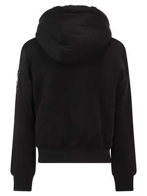 Moose Knuckles Faux Fur Lined Hoodie - Black