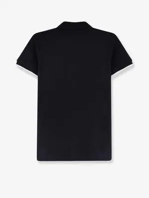 Moncler Cotton Polo Shirt With Logo Patch