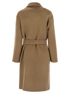 Max Mara Melinda Cashmere Midi Coat With Belt - Brown