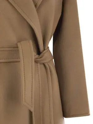 Max Mara Melinda Cashmere Midi Coat With Belt - Brown