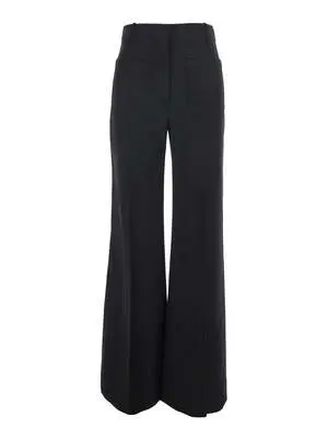 Victoria Beckham Alina' Grey Pants With Patch Pockets On The Front In Wool For - Multicolor