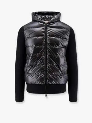 Moncler Down Jacket With Virgin Wool Inserts - Multicolor