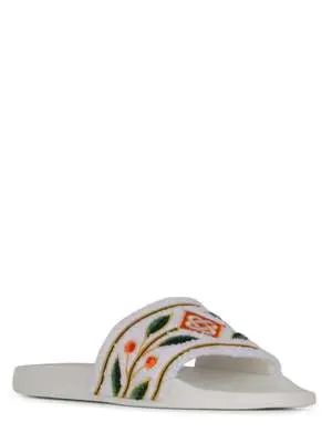 Casablanca Embroidered Sandals - White