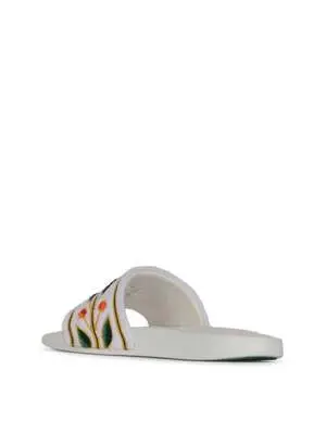 Casablanca Embroidered Sandals - White