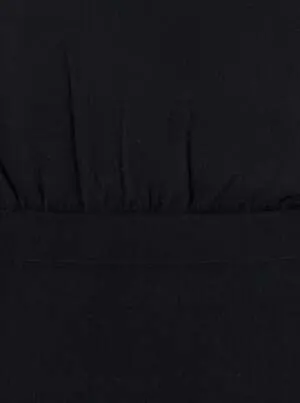 P.a.r.o.s.h Round Neck Dress With Draped Waist - Black