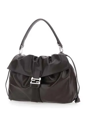Fendi Large Leather Shoulder Bag With Ff Closure - Multicolor