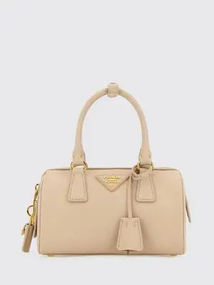 Prada Mini Saffiano Leather Bag With Lock And Key - Brown