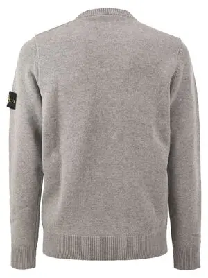 Stone Island Crew-neck Jumper With Reverse Stitch Details