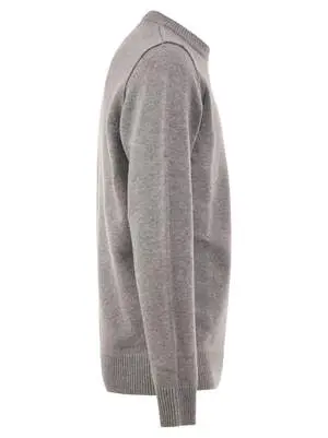 Stone Island Crew-neck Jumper With Reverse Stitch Details - Gray