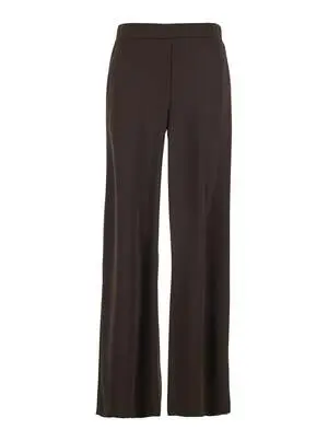 P.a.r.o.s.h Wide Leg Pants With Elastic Waist For - Brown
