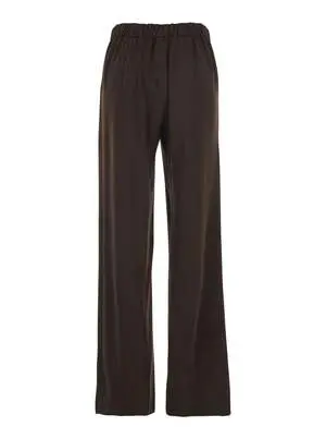 P.a.r.o.s.h Wide Leg Pants With Elastic Waist For - Brown