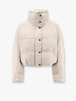 Brunello Cucinelli Down Jacket With Shearling Collar - Multicolor