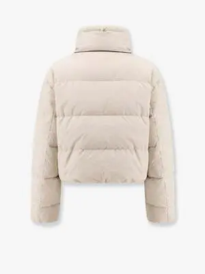 Brunello Cucinelli Down Jacket With Shearling Collar - Multicolor