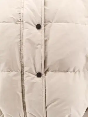 Brunello Cucinelli Down Jacket With Shearling Collar - Multicolor