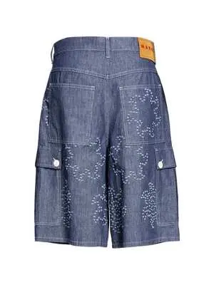 Marni Embroidered Denim Shorts