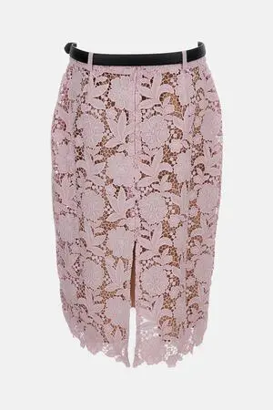 SELF-PORTRAIT Lace Midi Skirt - Multicolor