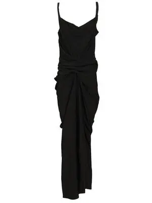 Rick Owens Long Draped Cady Dress - Black