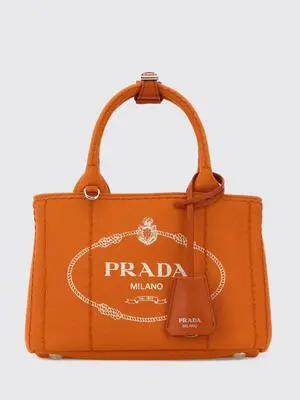 Prada Prada Women Mini Jardinii¨Re Canvas Bag With Printed Logo Prada Orange