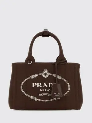 Prada Printed Logo Canvas Jardinii¨re Bag - Brown