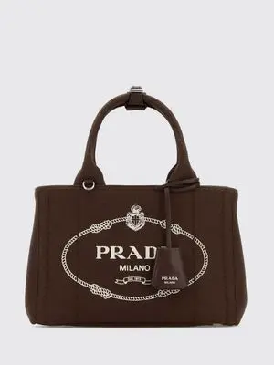 Prada Printed Logo Canvas Jardinière Bag - Brown