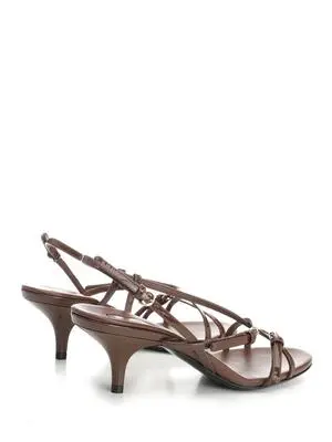 Miu Miu Patent Leather Sandals - Brown