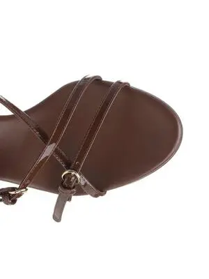 Miu Miu Patent Leather Sandals - Brown