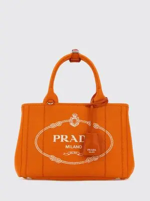 Prada Printed Logo Jardinière Handbag - Orange