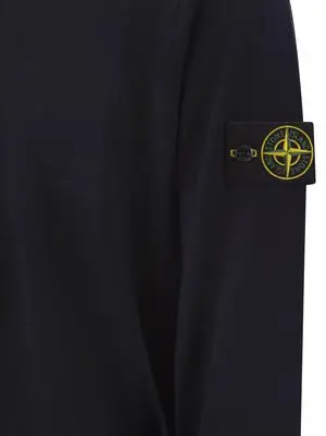 Stone Island Round-neck Jumper With Embossed Stitching - Blue