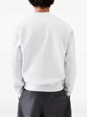 Jacquemus Crewneck Sweatshirt With Logo And Patch - Gray
