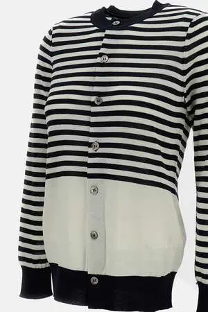 Junya Watanabe Round Neck Striped Cardigan
