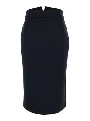 Moncler Black Skirt With Logo Patch Applied On The Back In Tech Fabric - Multicolor