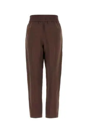 Brunello Cucinelli Chocolate Viscose Blend Pant