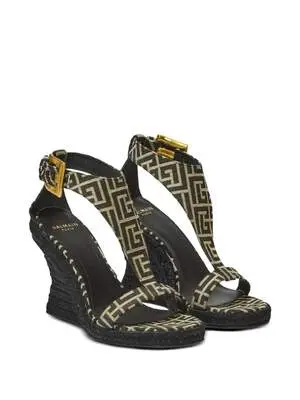 Balmain Anthem Wedge Espadrilles - Black