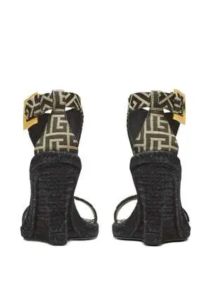 Balmain Anthem Wedge Espadrilles - Black