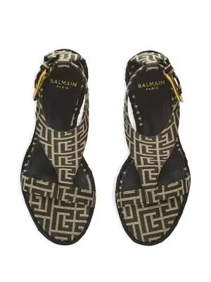 Balmain Anthem Wedge Espadrilles - Black