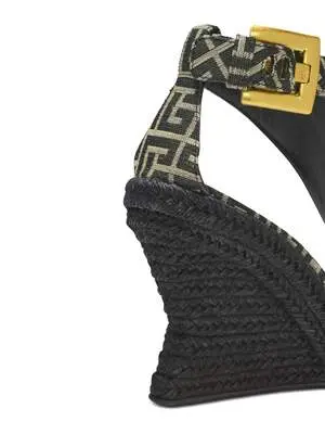 Balmain Anthem Wedge Espadrilles - Black